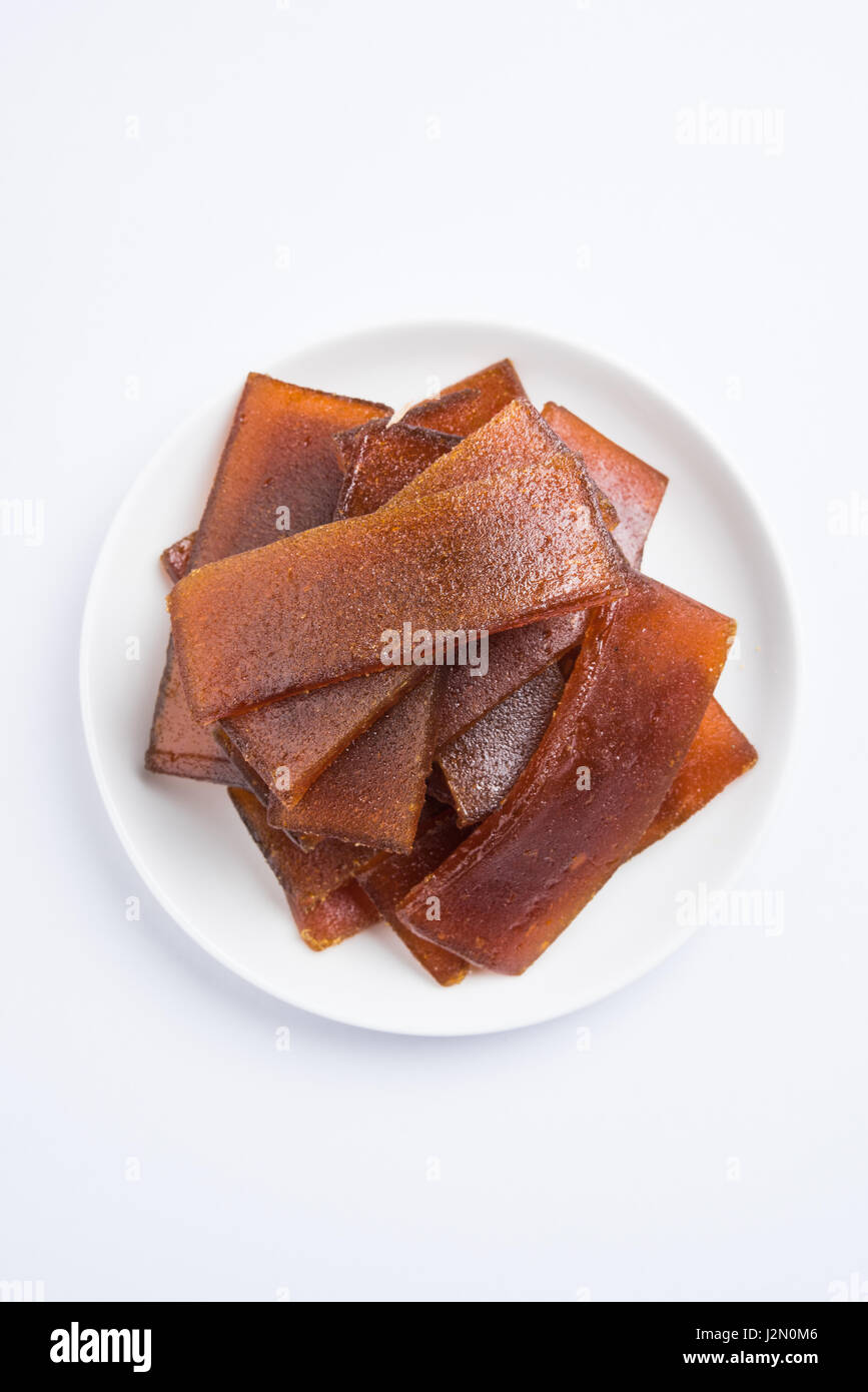 indian alphonso mango's dried jelly called mango papad or mango poli or ...
