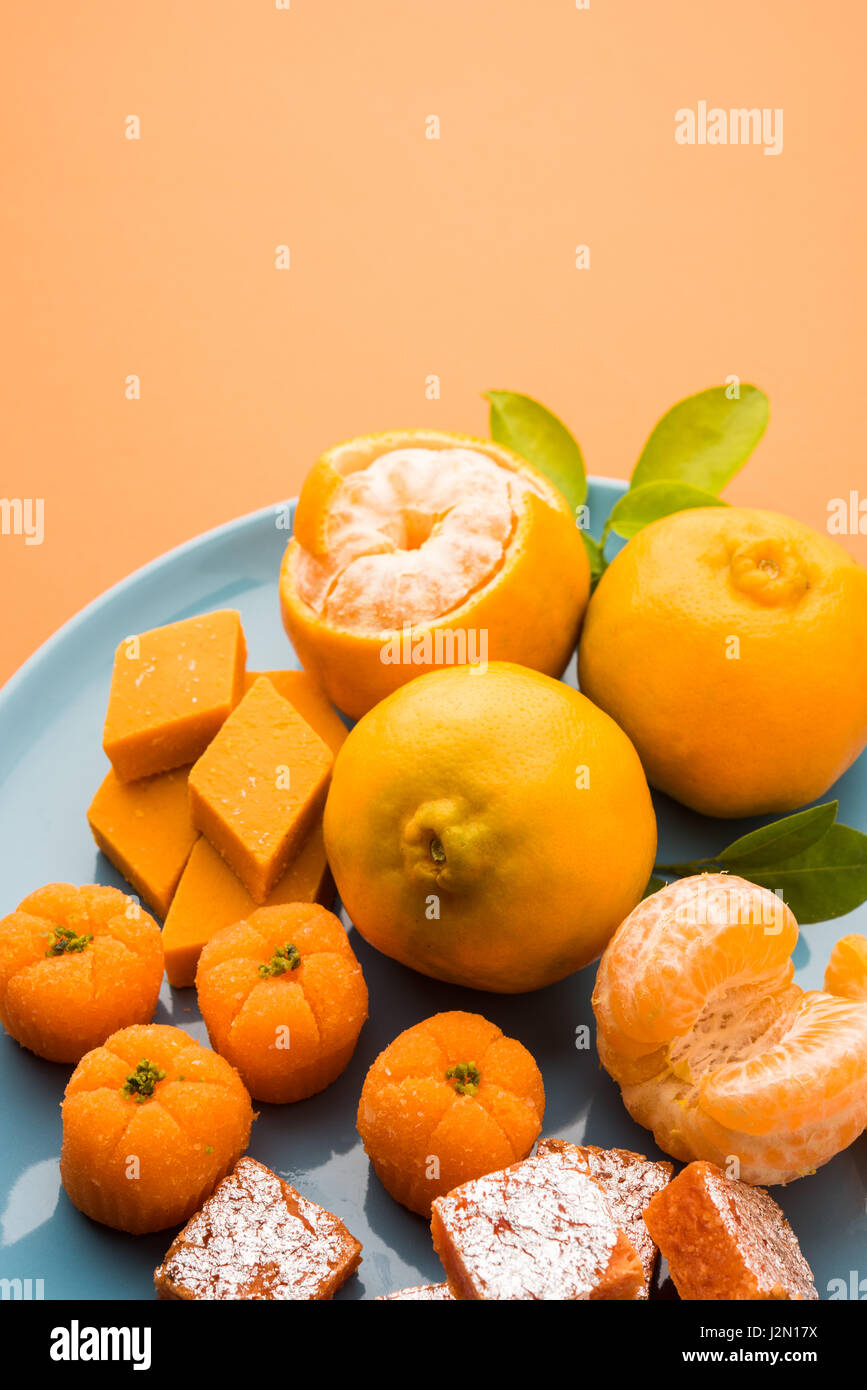 indian sweet food Orange Burfi or orange cake or santra burfi in hindi ...