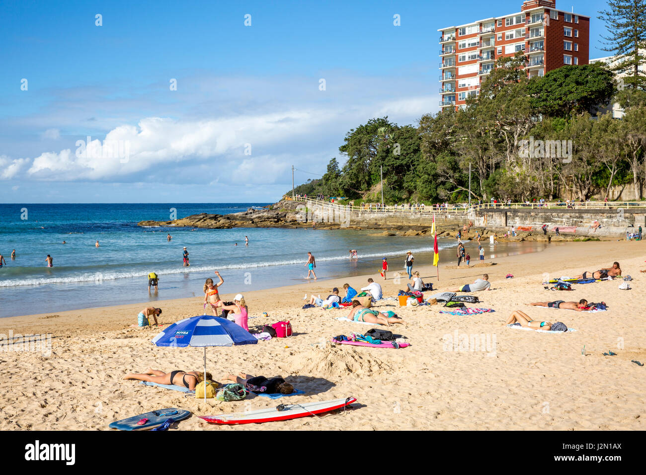 Manly beach on Sydney northern beaches on an autumn day, Australia ...