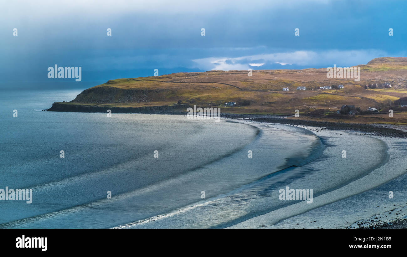 Dramatic coastal landscapes near Staffin on the northeast coast of the ...