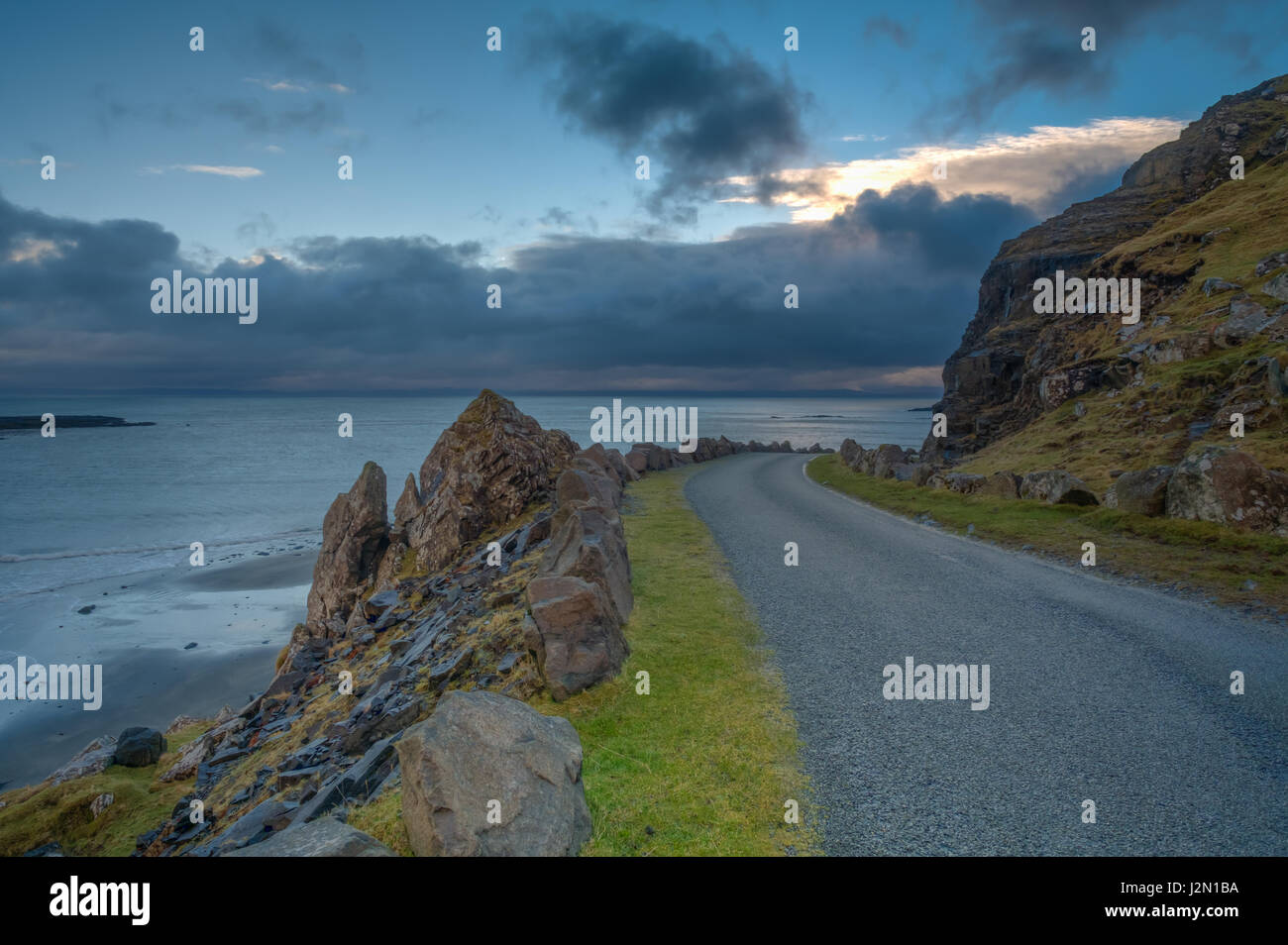 Dramatic coastal landscapes near Staffin on the northeast coast of the ...
