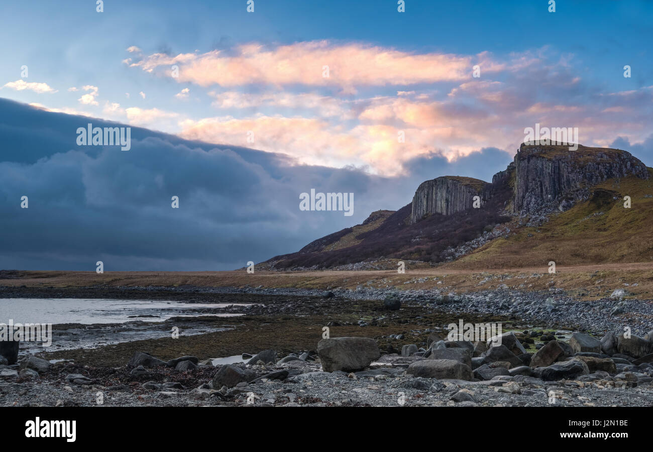 Dramatic coastal landscapes near Staffin on the northeast coast of the ...
