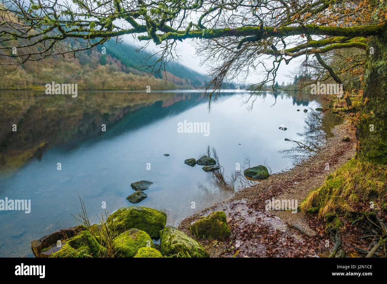 Landscapes alongh the shores of Loch Ness, a large, deep, freshwater ...