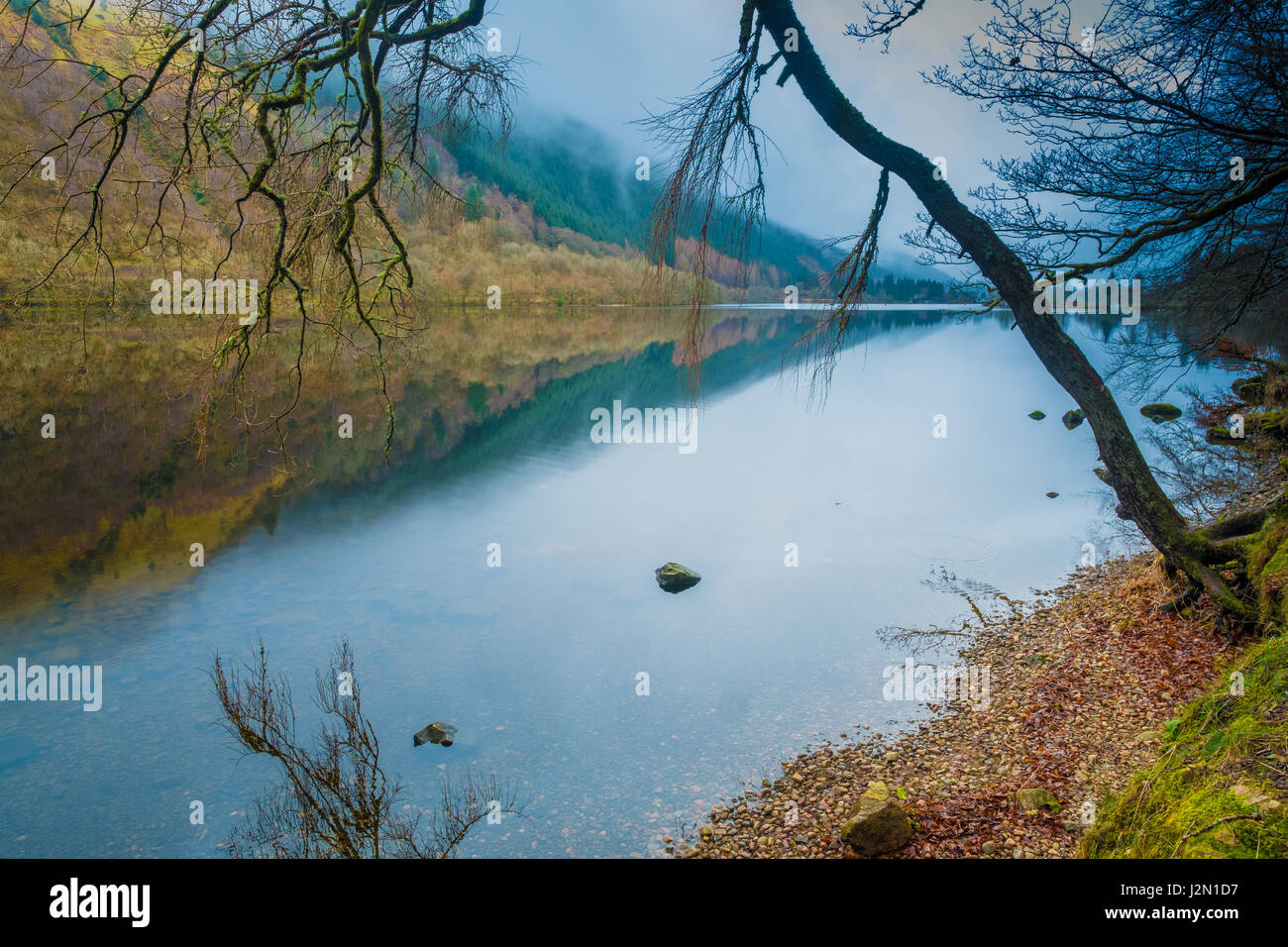 Landscapes alongh the shores of Loch Ness, a large, deep, freshwater ...