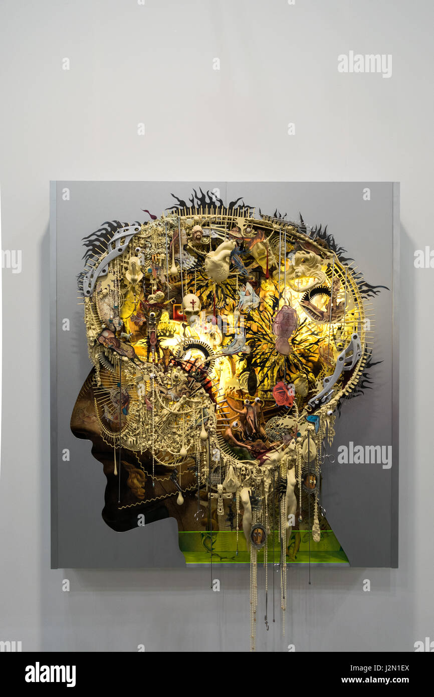 Art human head profile showing thoughts and emotions inside, by artist ...