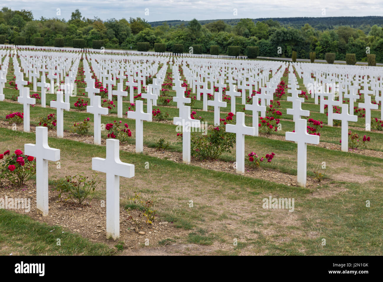 Crosses at First World War One Memorial Cemetery in Verdun, France ...