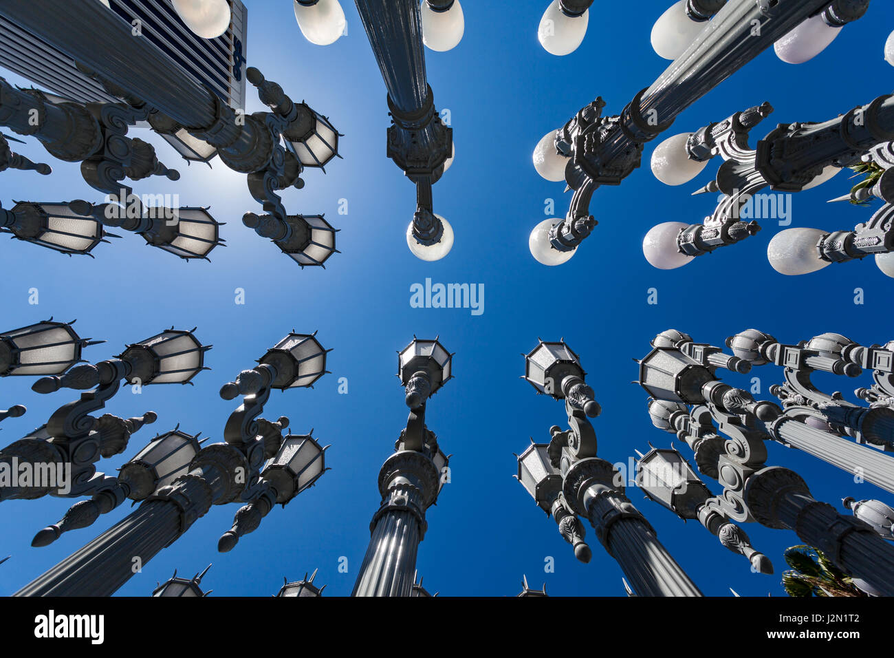 Chris Burden´s Urban Light Lamp Poles LACMA Los Angeles Stock Photo - Alamy