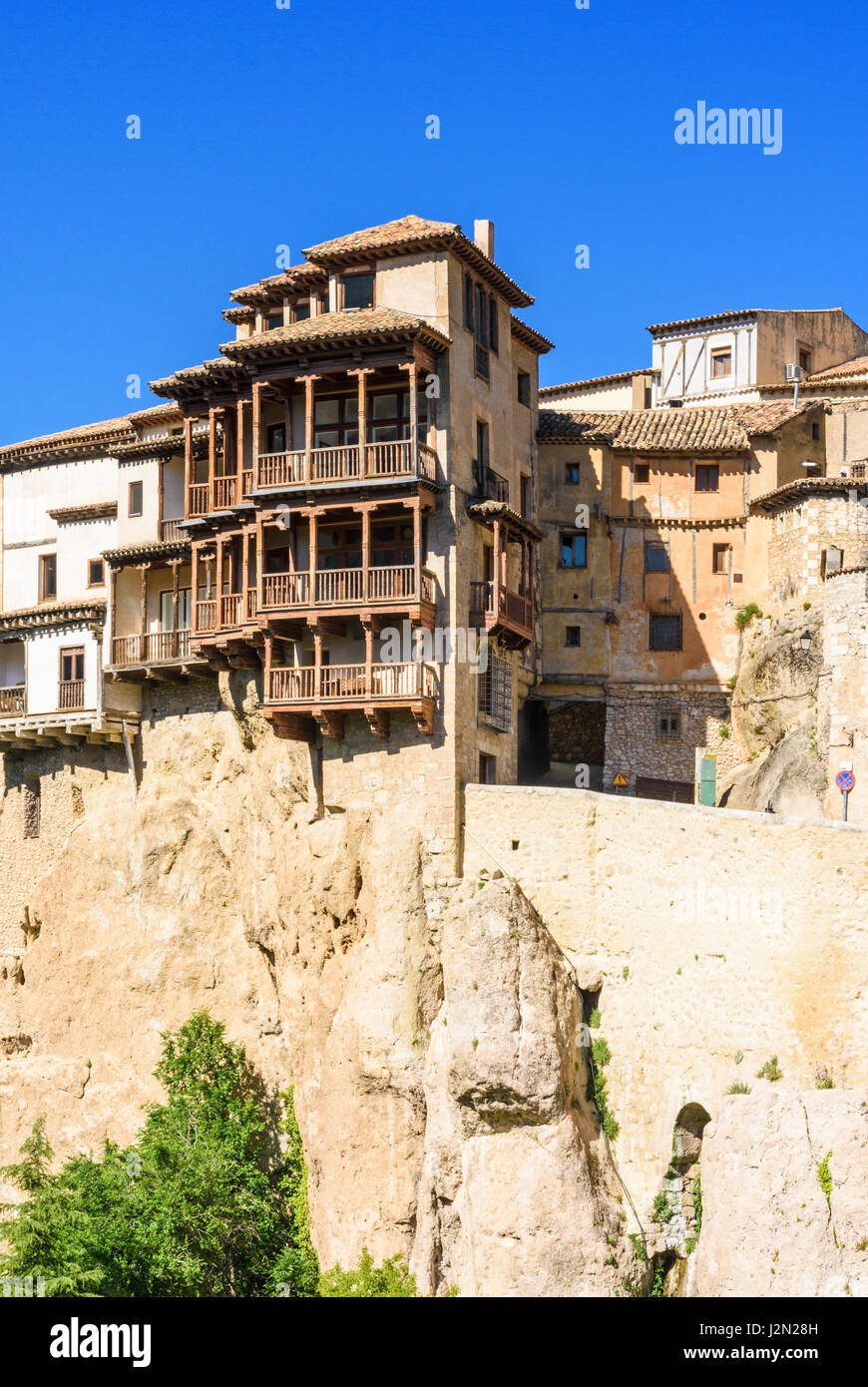 The hanging houses of Cuenca overlooking the Huecar Gorge, Cuenca ...