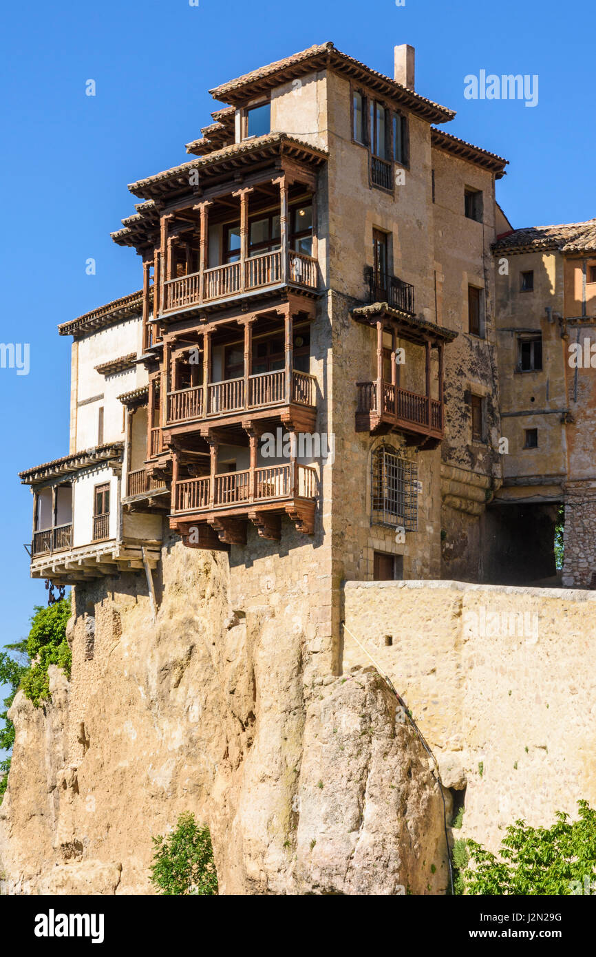 The hanging houses of Cuenca overlooking the Huecar Gorge, Cuenca ...