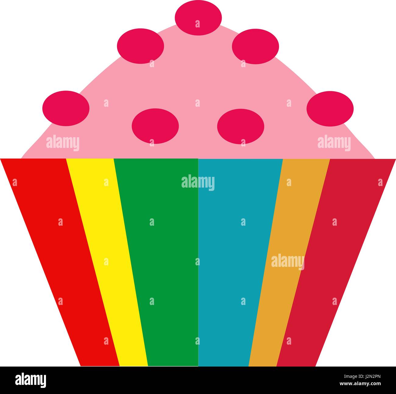 Colorful cupcake. icon flat, cartoon style. Muffins isolated on white ...