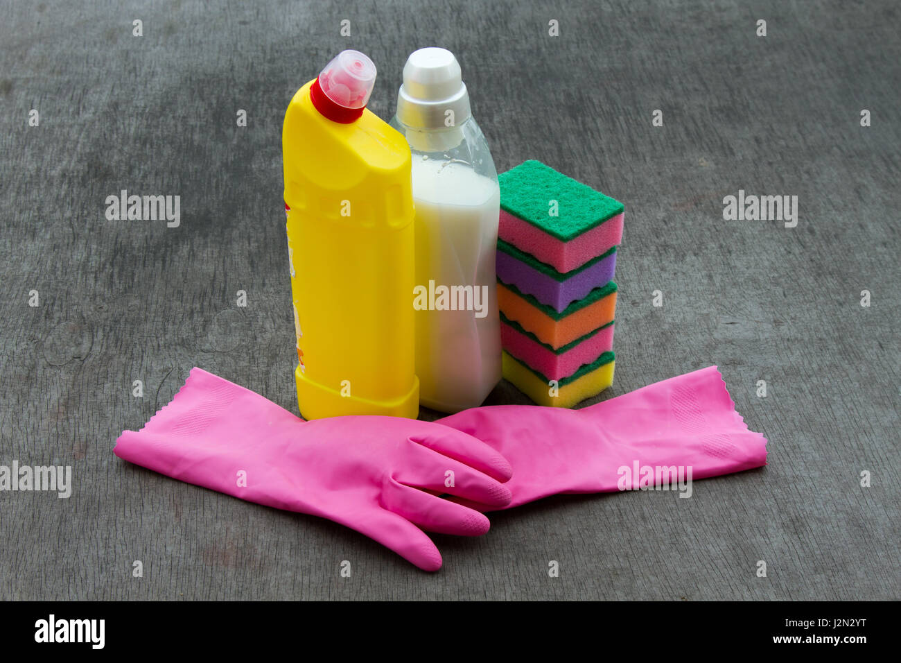 Different cleaners and things for successful housekeeping photo Stock ...