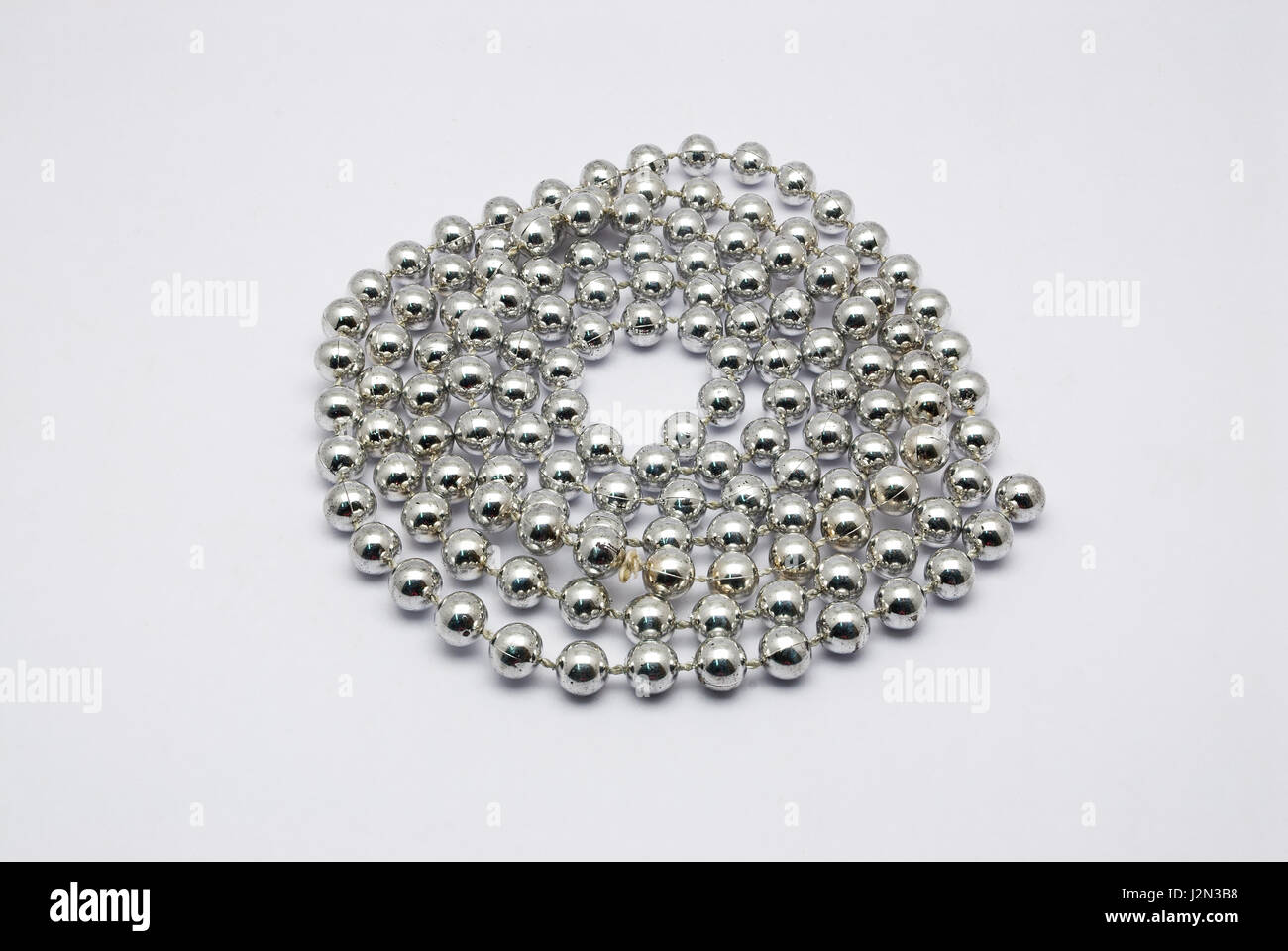 Closeup to Small Round Shaped Silver Necklace, Isolated Stock Photo - Alamy