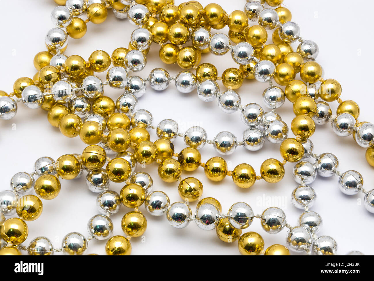 Closeup to Small Round Shaped Silver and Golden Necklace, Isolated ...