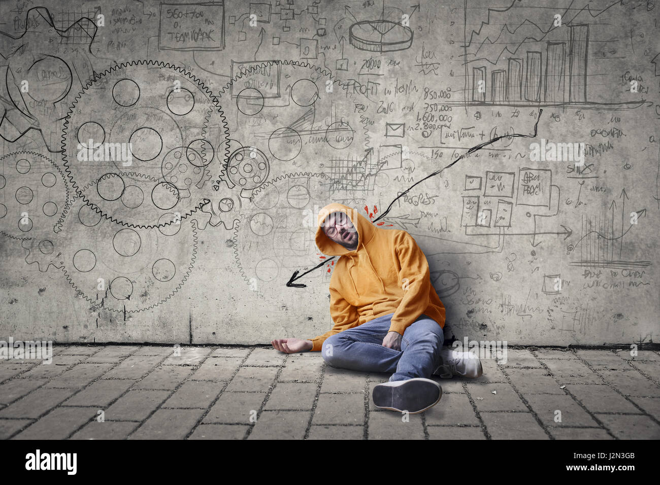 Man killed by drawn arrow Stock Photo - Alamy