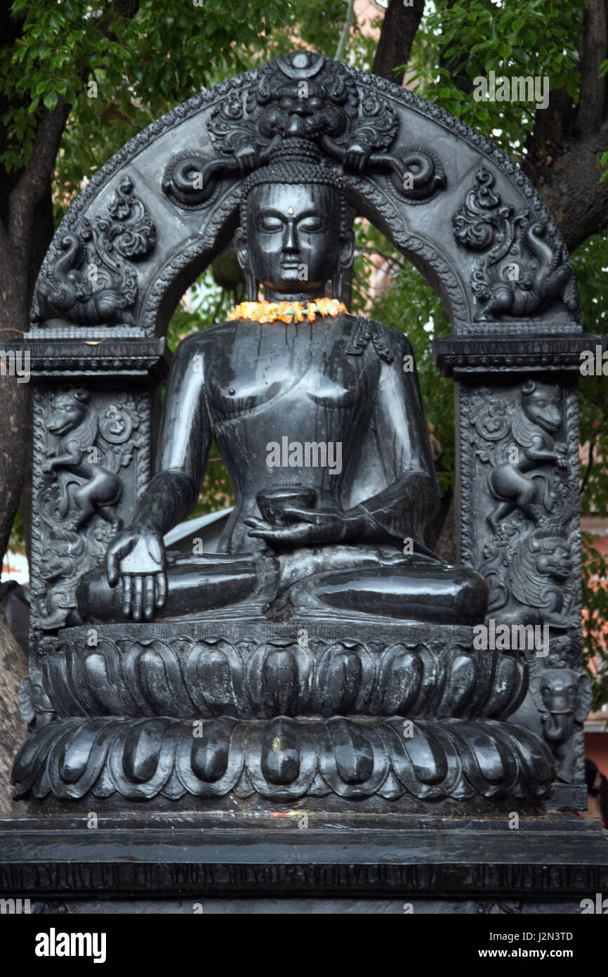 Black Buddha statue, Nag Bahal or Nagbahal, Patan, Kathmandu, Nepal ...