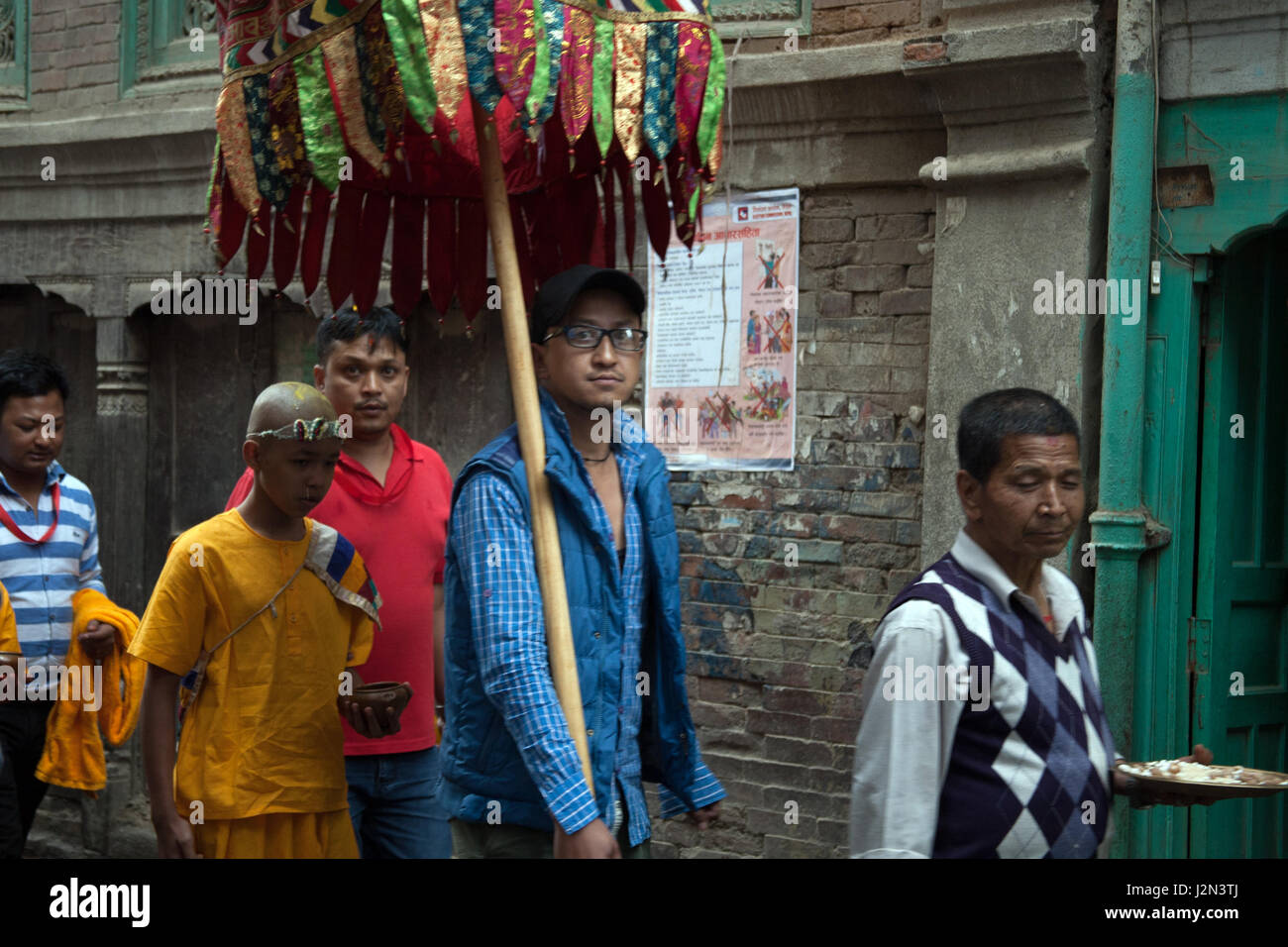 Religious procession in Nagbahal, Nag Bahal, Patan,Kathmandu, Nepal ...
