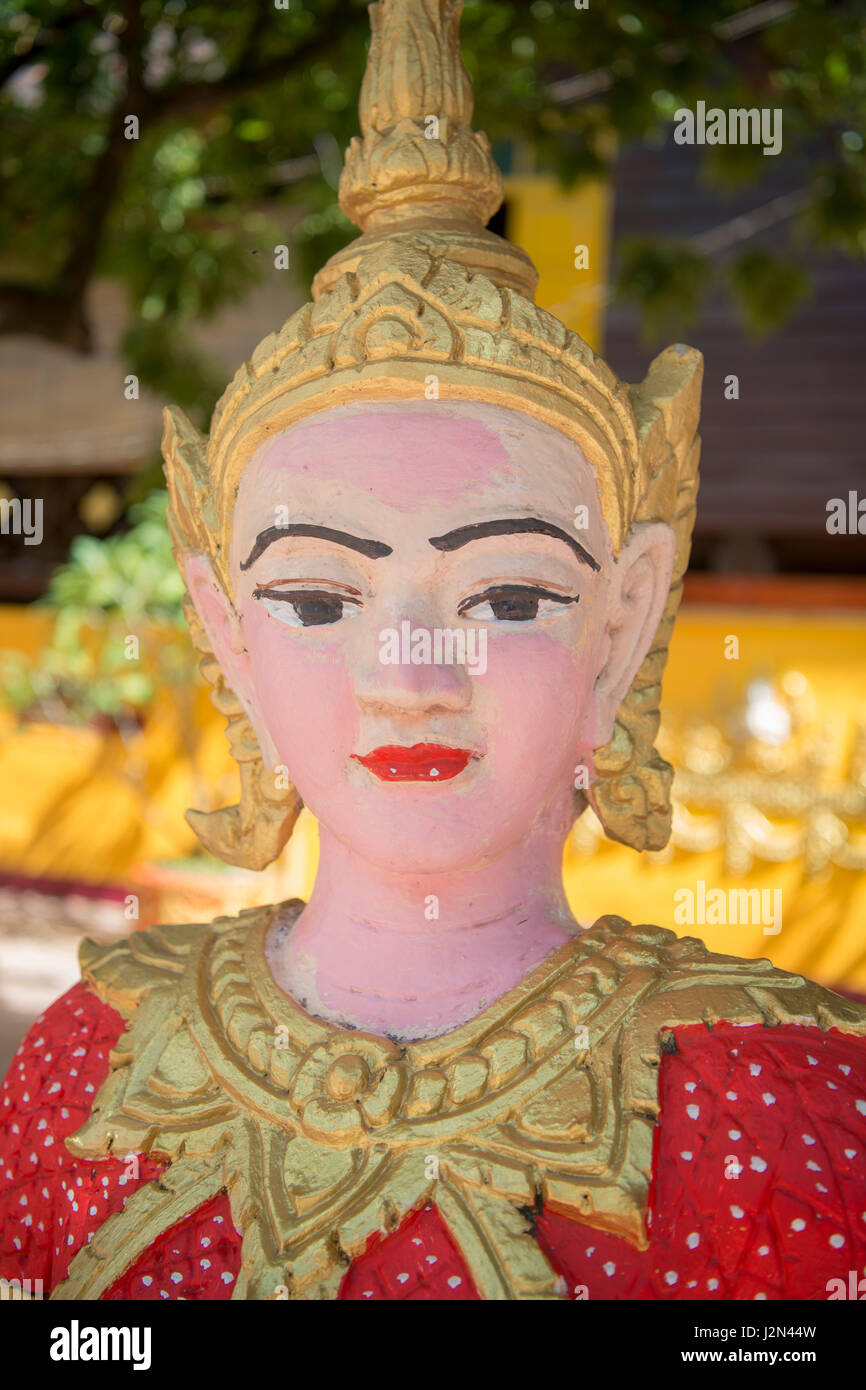 religios figures the Wat Si Muang Temple in the city of vientiane in ...
