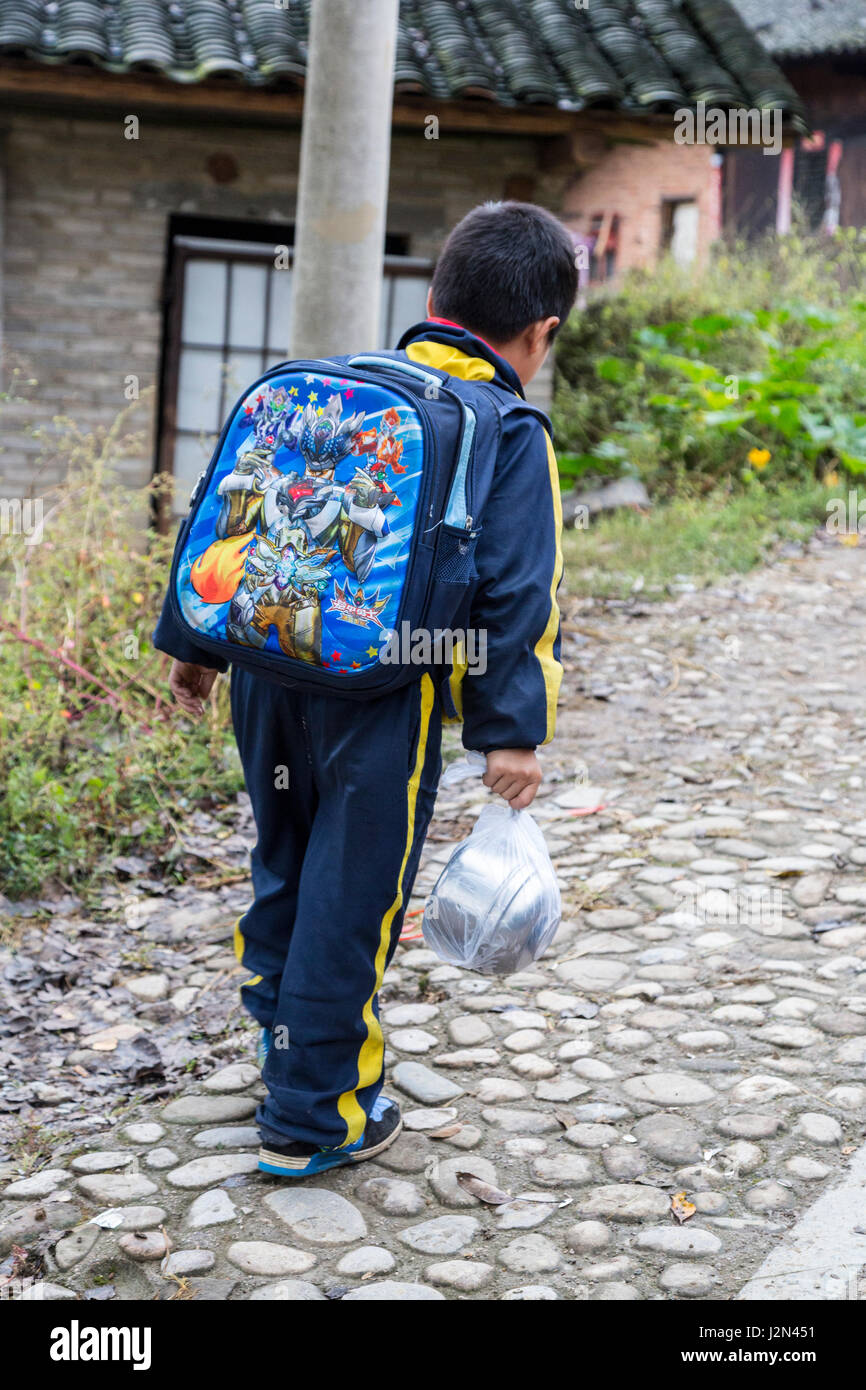 Boy Going Home From School