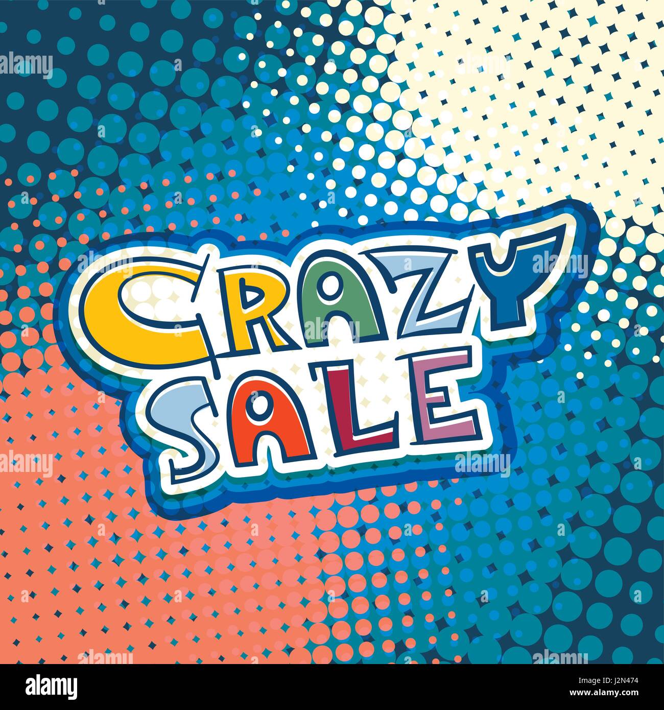 Crazy Sale promotional text handwritten vector illustration ...