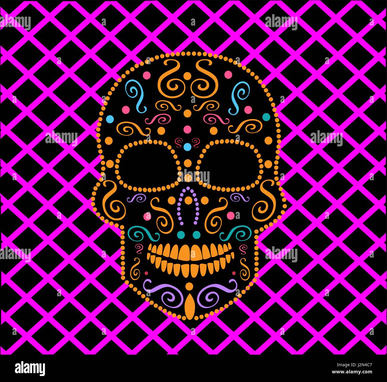 Skull vector neon color Stock Vector Image & Art - Alamy