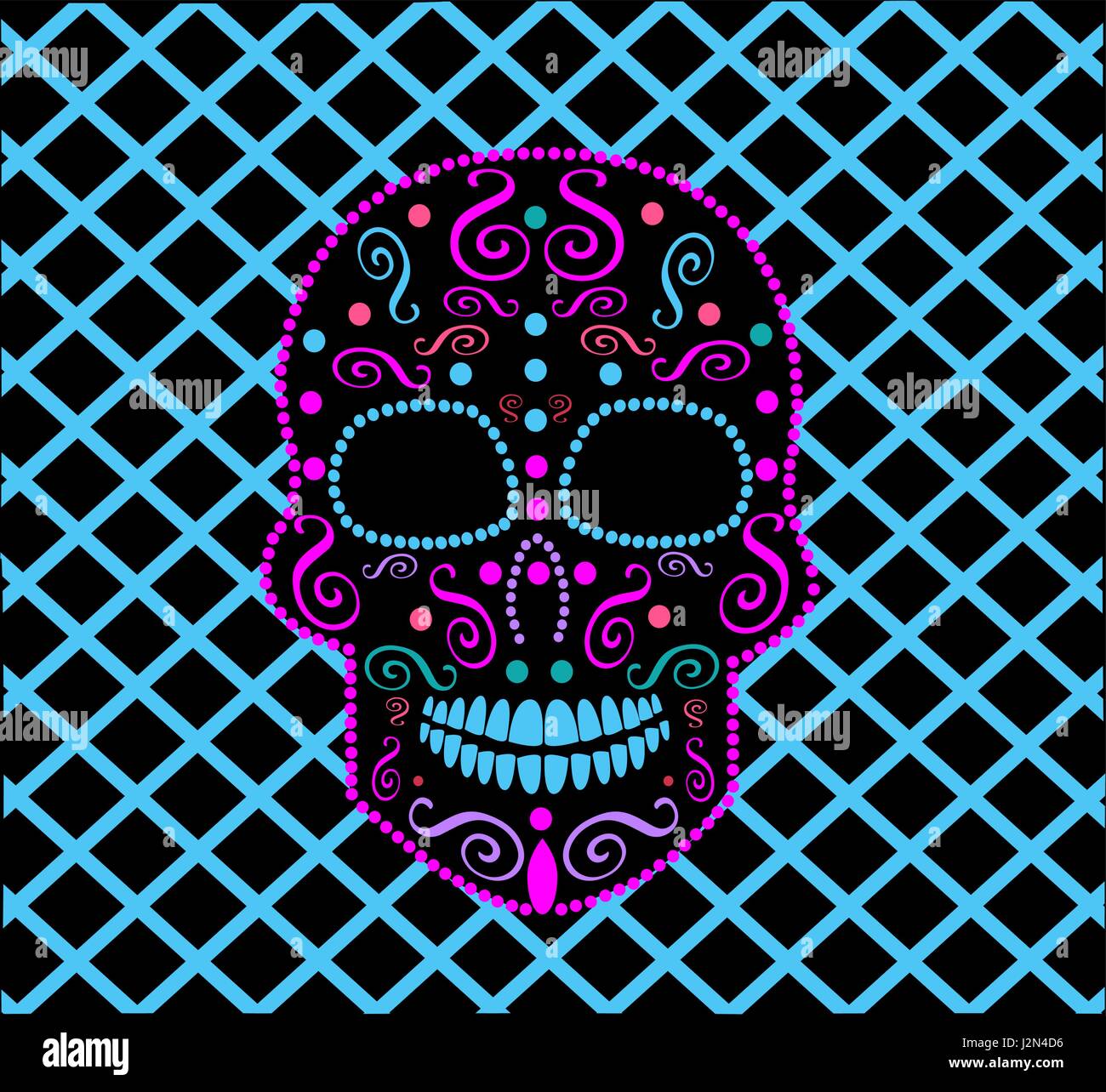 Skull vector neon color Stock Vector Image & Art - Alamy