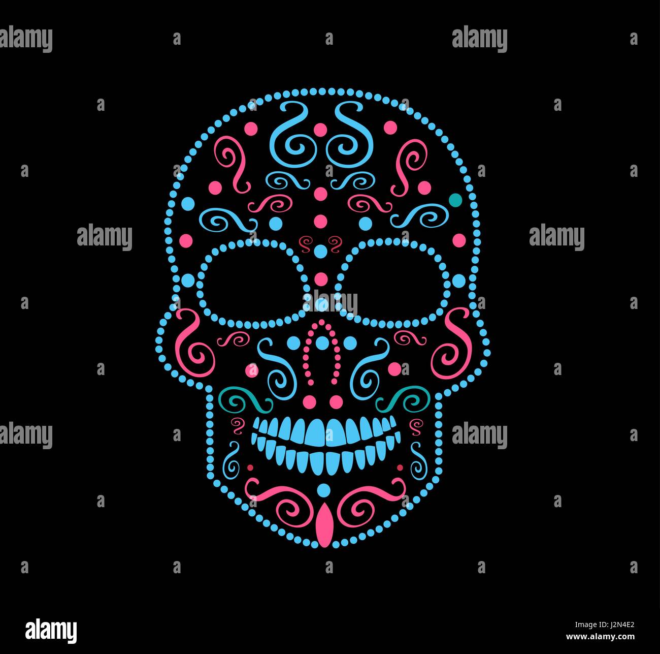 Skull vector neon color Stock Vector Image & Art - Alamy