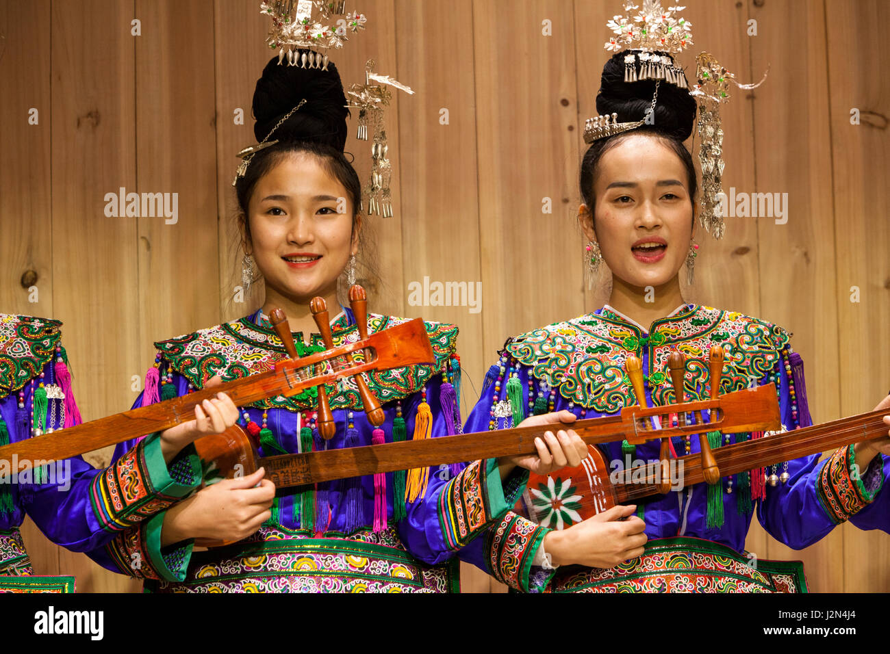 Zhaoxing, Guizhou, China. Young Women of the Dong Ethnic Minority ...