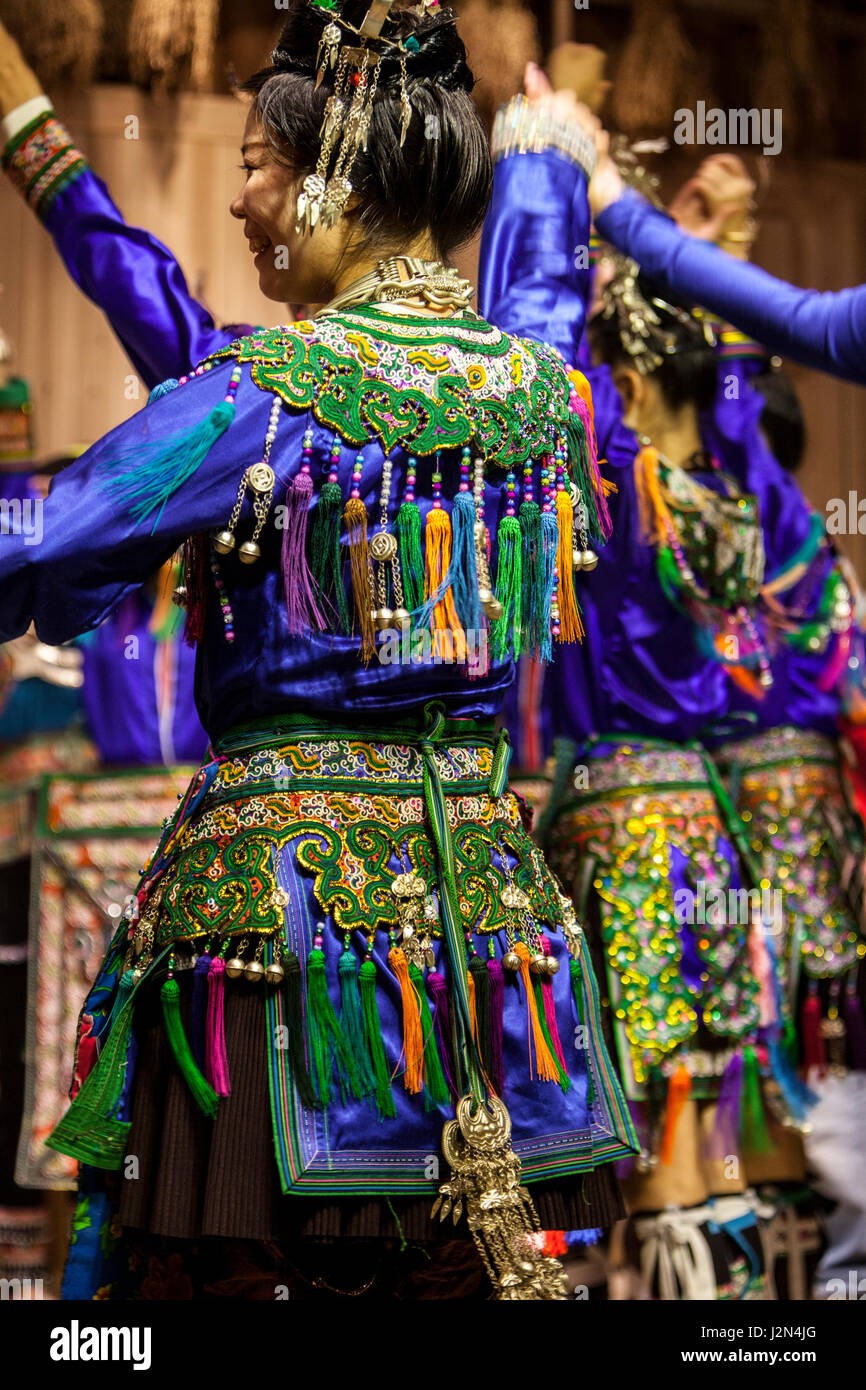Zhaoxing, Guizhou, China. Traditional Clothing of Women of the Dong ...