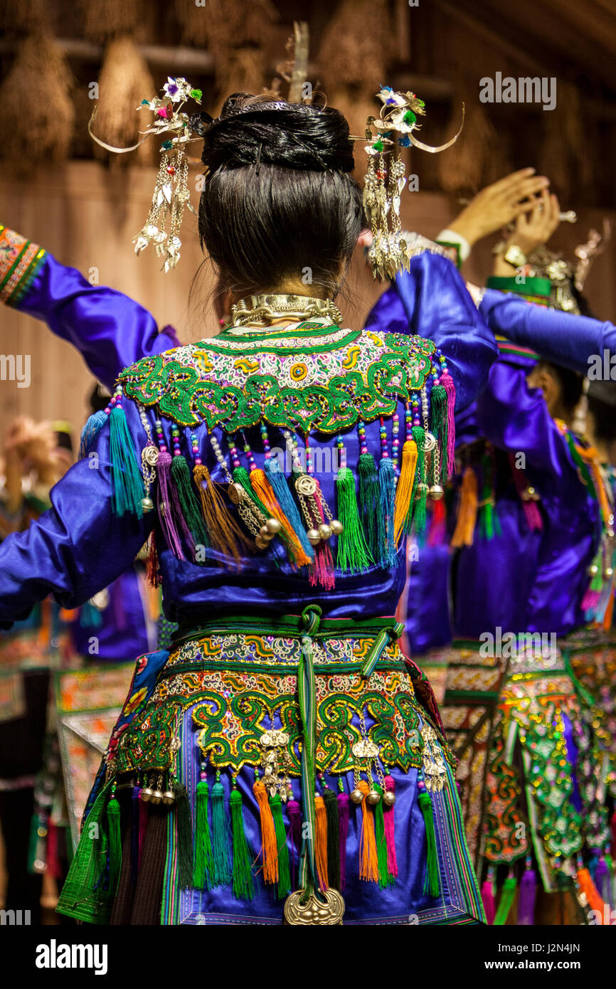 Zhaoxing, Guizhou, China. Traditional Clothing of Women of the Dong ...