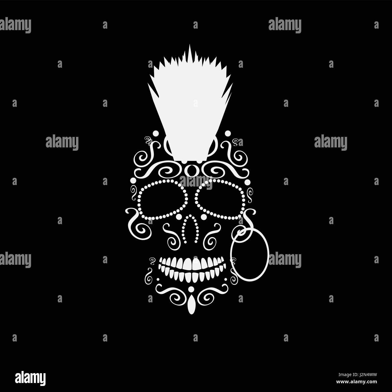 Skull vector with mohawk Stock Vector Image & Art - Alamy