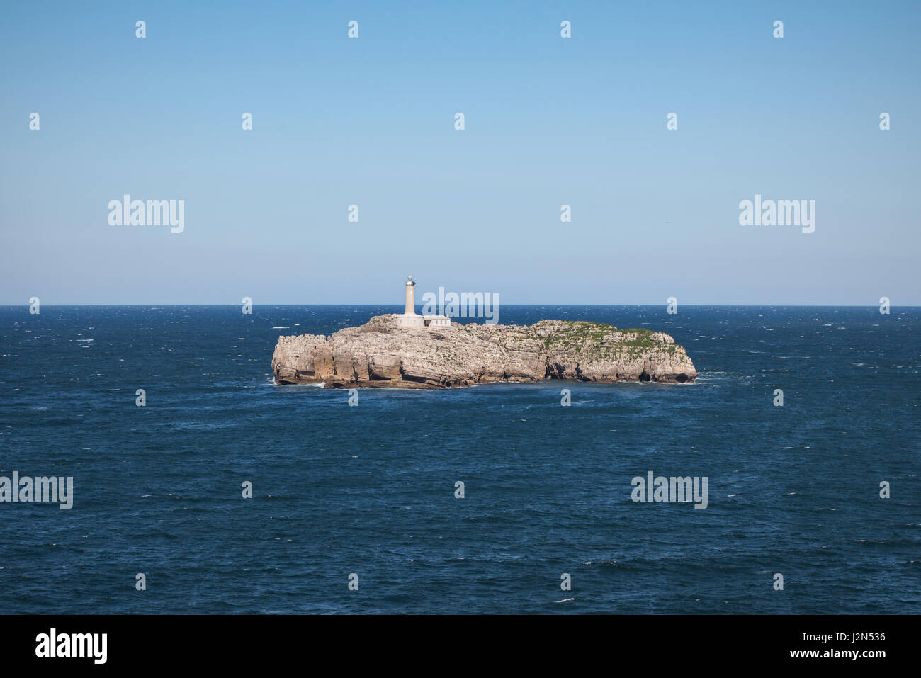 Mouro island lighthouse in Santander, Cantabria, Spain Stock Photo - Alamy