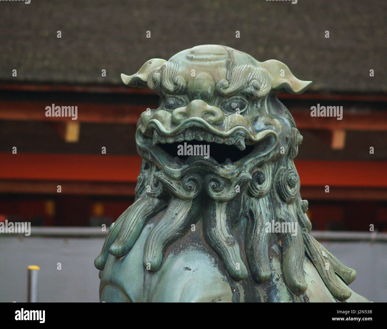 Traditional Japanese Statue of Lion Stock Photo - Alamy