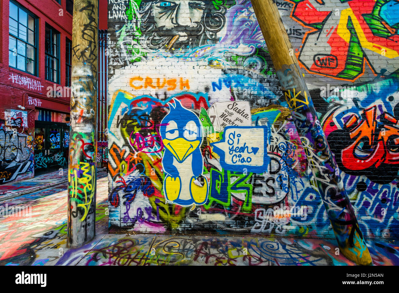 Street art at Graffiti Alley in Baltimore, Maryland Stock Photo - Alamy
