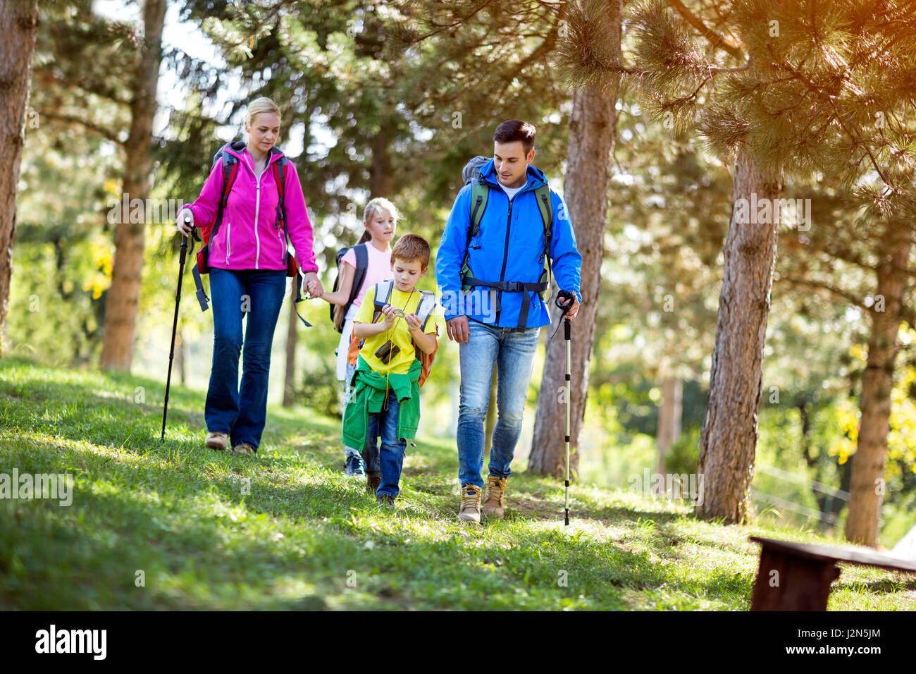 Backpack hiker family mountain hi-res stock photography and images - Alamy