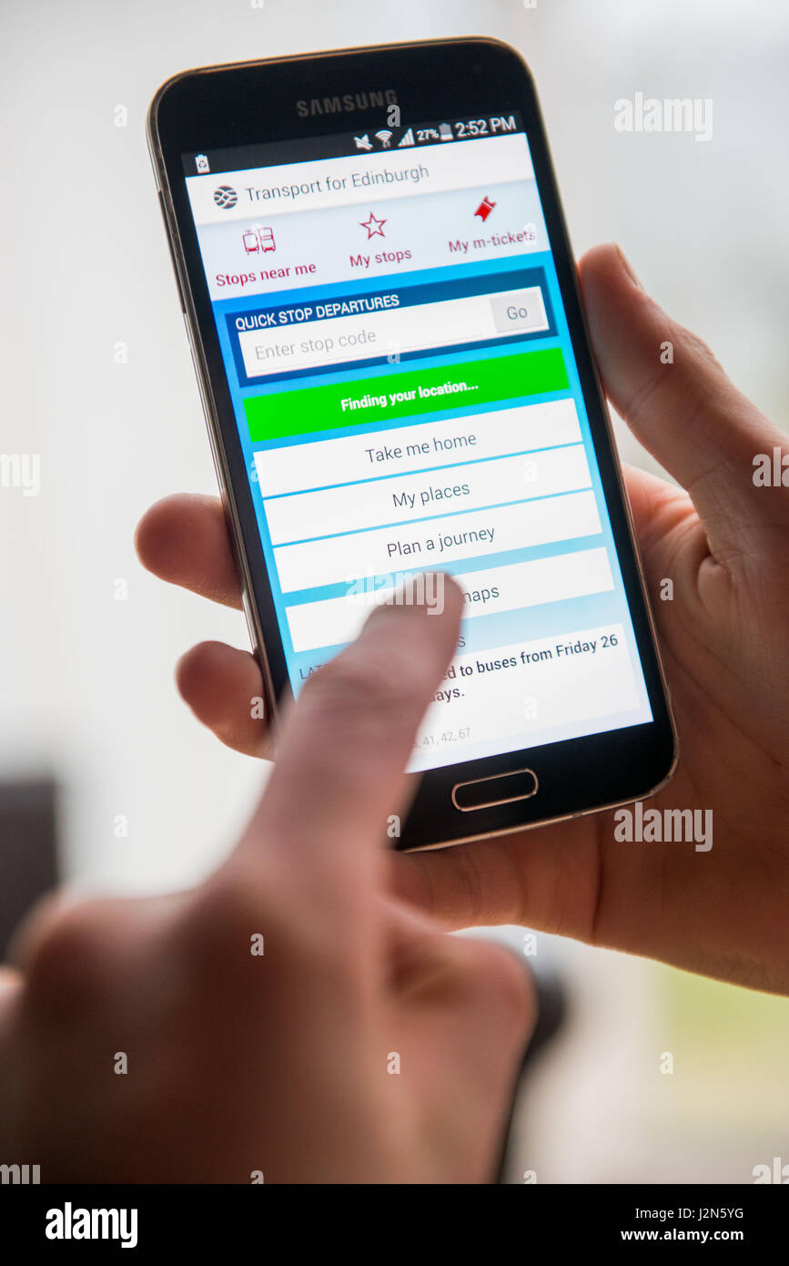 Transport for Edinburgh App, Buses, Trams Stock Photo - Alamy