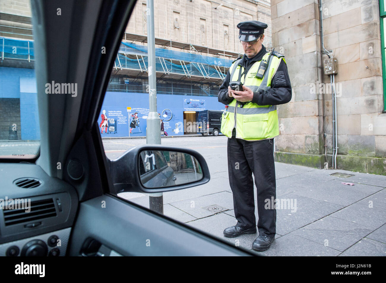 Parking attendant, Victoria street Stock Photo - Alamy