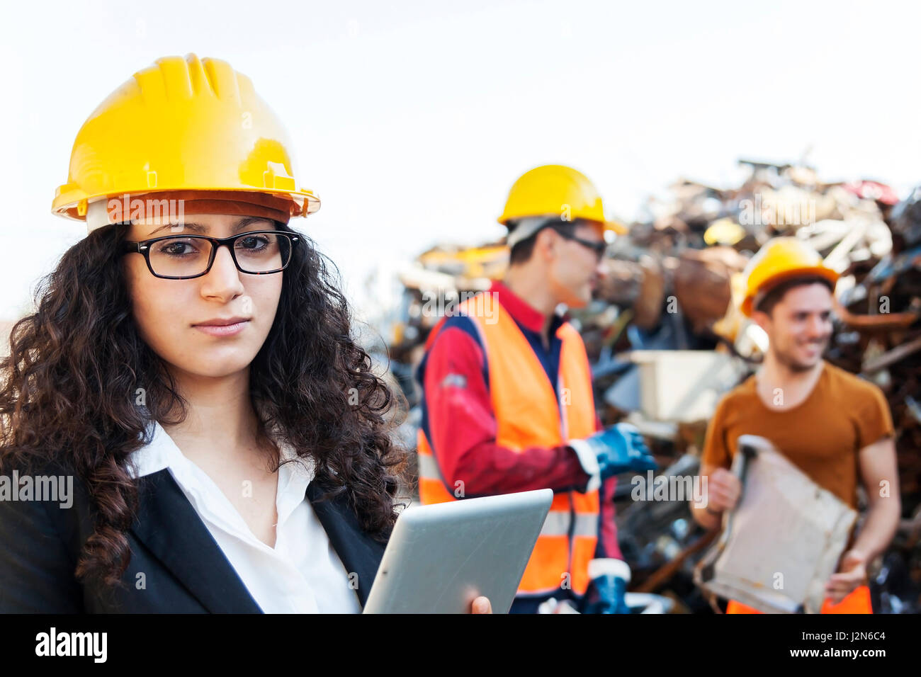 portrait of young famale architect at work on site Stock Photo - Alamy
