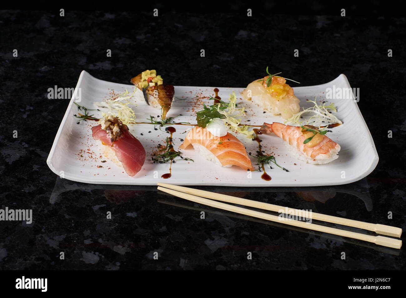 Sushi nigire set Stock Photo - Alamy