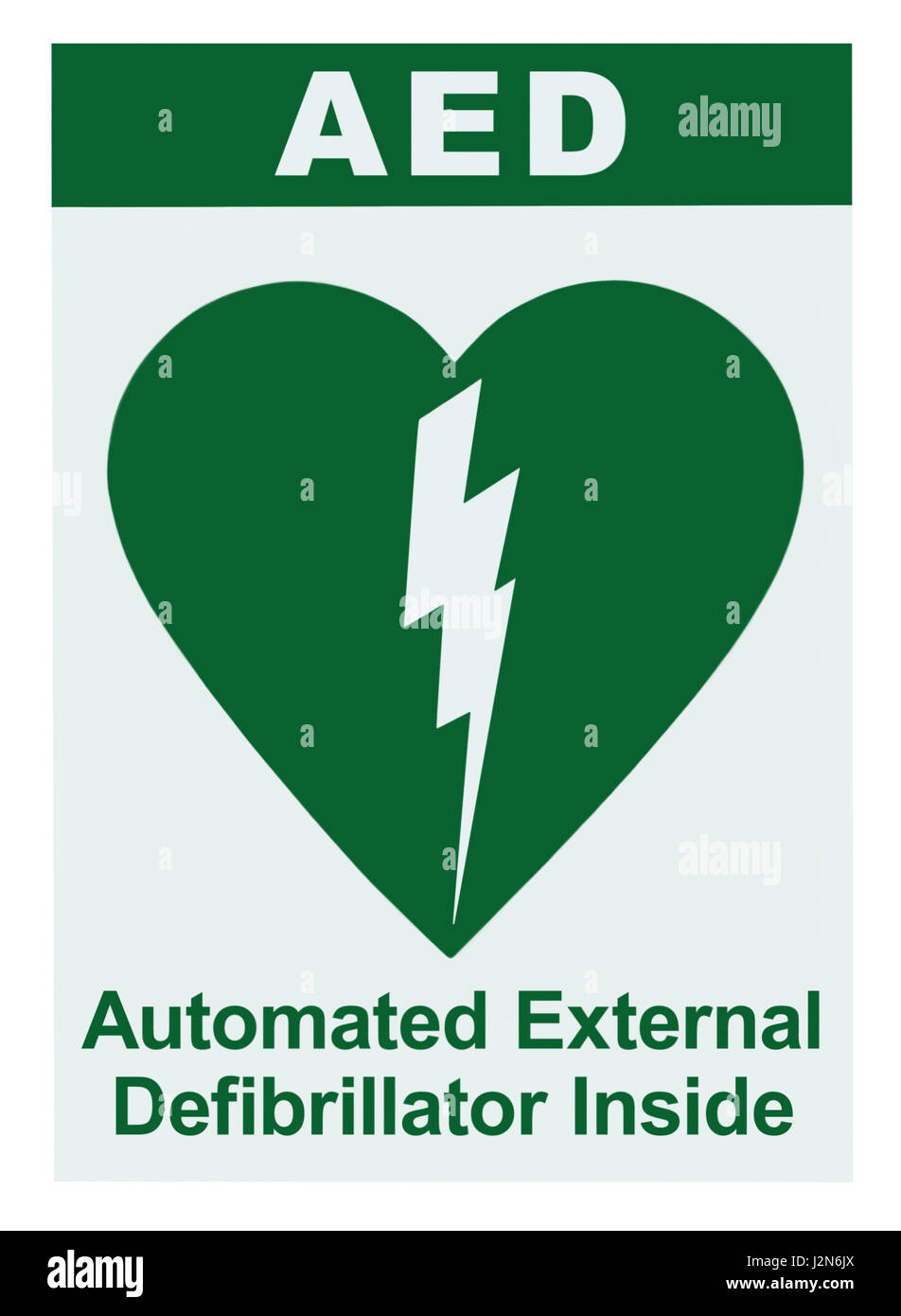 AED Automated External Defibrillator Inside On Site Text, Green Icon ...