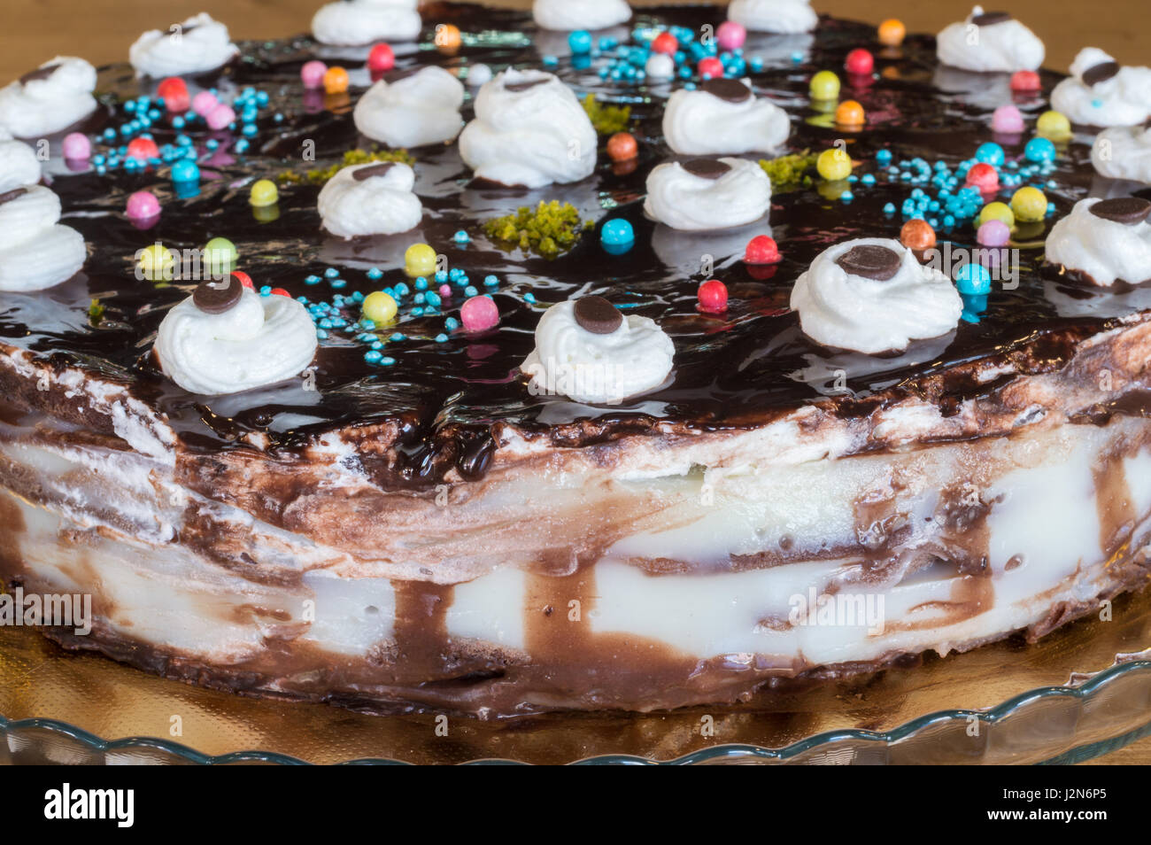 Closeup of thousand layers cake, famous French cake Stock Photo - Alamy