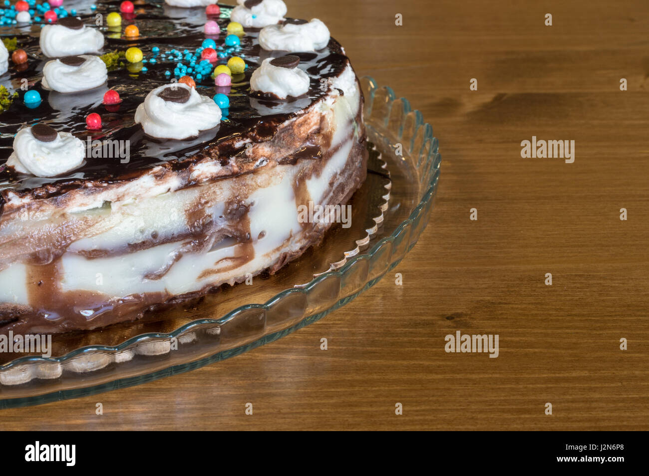 Closeup of thousand layers cake, famous French cake Stock Photo - Alamy