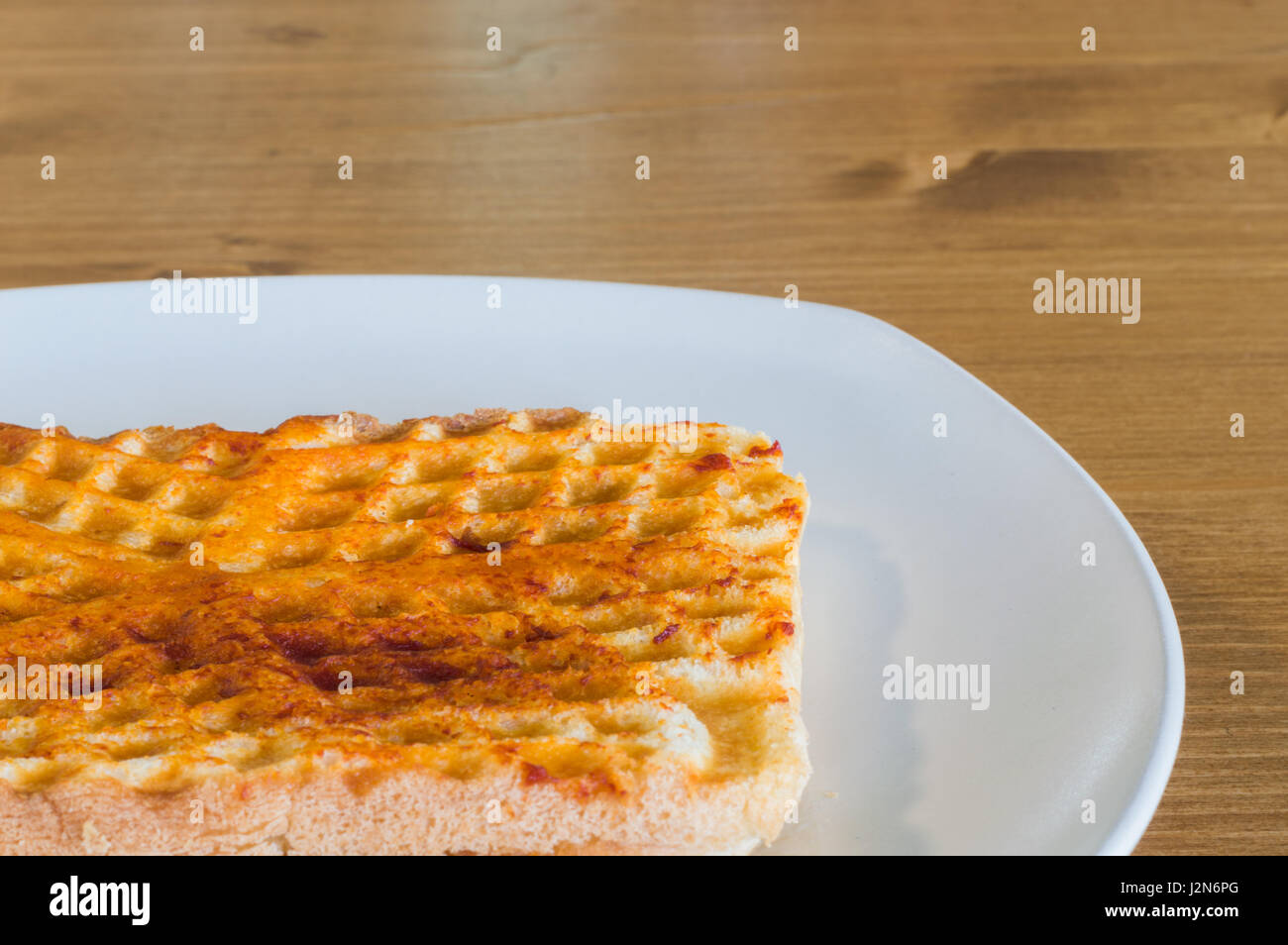 Closeup of Turkish toast, toasted sandwich with cheddar cheese served ...