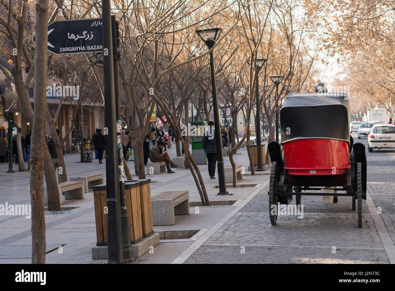 Tehran, IRAN - January 6, 2017 Back View of Traditional Old-fashioned ...