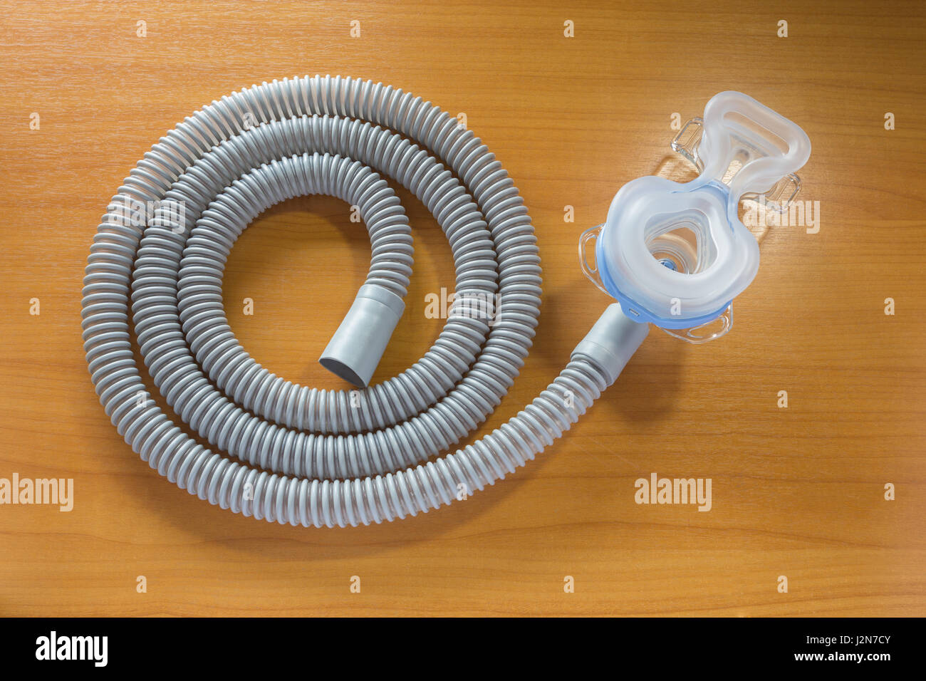 Cpap Mask Attaching To The Air Hose Use With Cpap Machine To Help Patients With Sleep Apnea