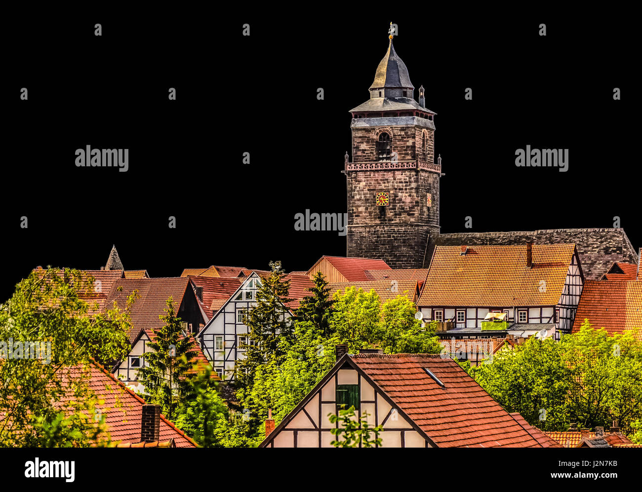 Historic and romantic city of Grebenstein, Hesse, Germany with old ...