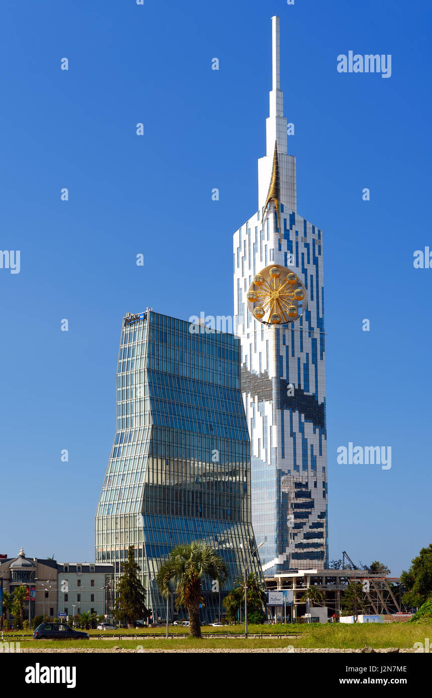 Batumi, Georgia - October 04, 2016: Modern skyscraper building with ...