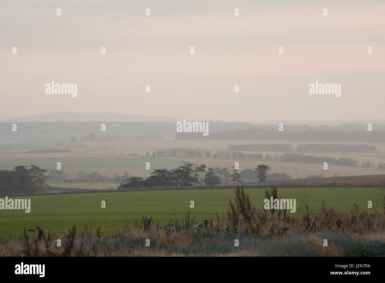 Misty rural England Stock Photo - Alamy