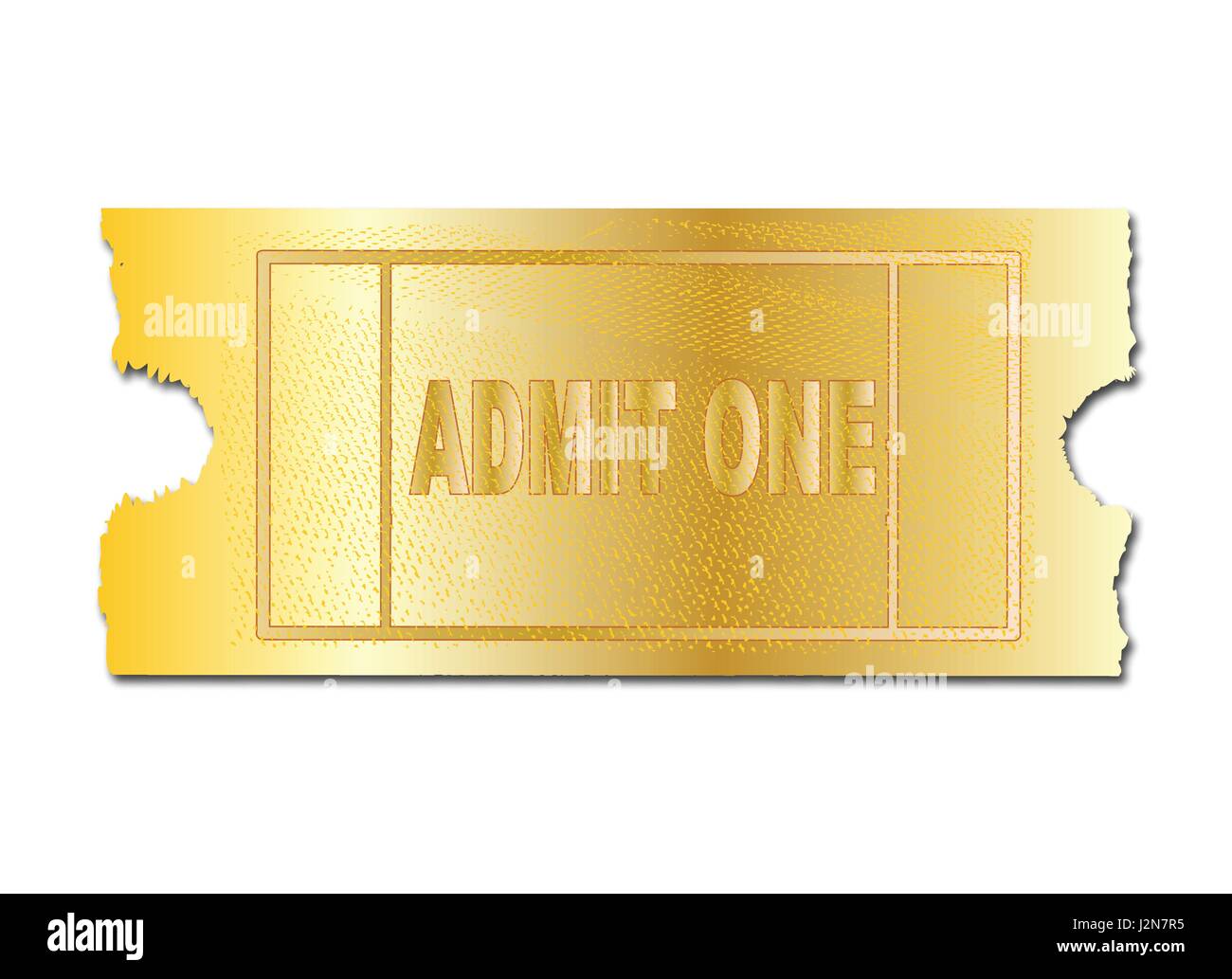 A golden ticket ro admit one on a white background Stock Vector Image ...