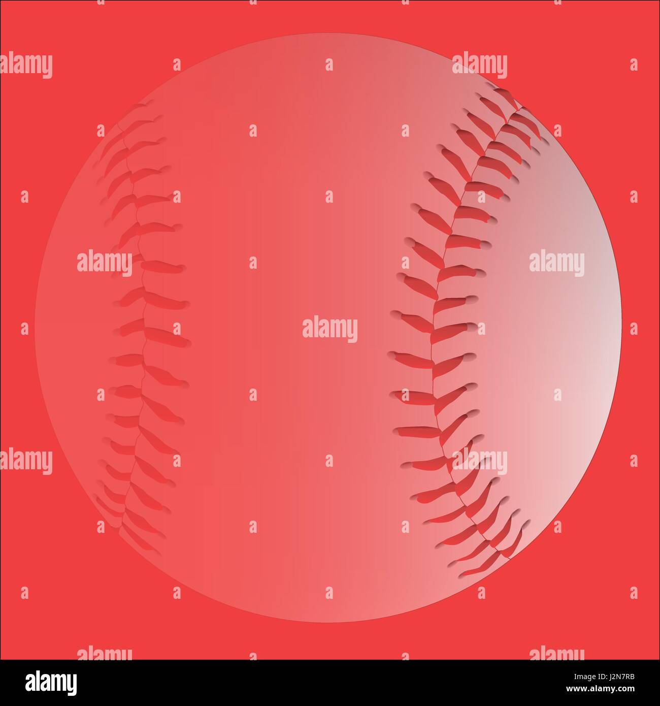 A red faded baseball with red stitching on a faded red background Stock ...