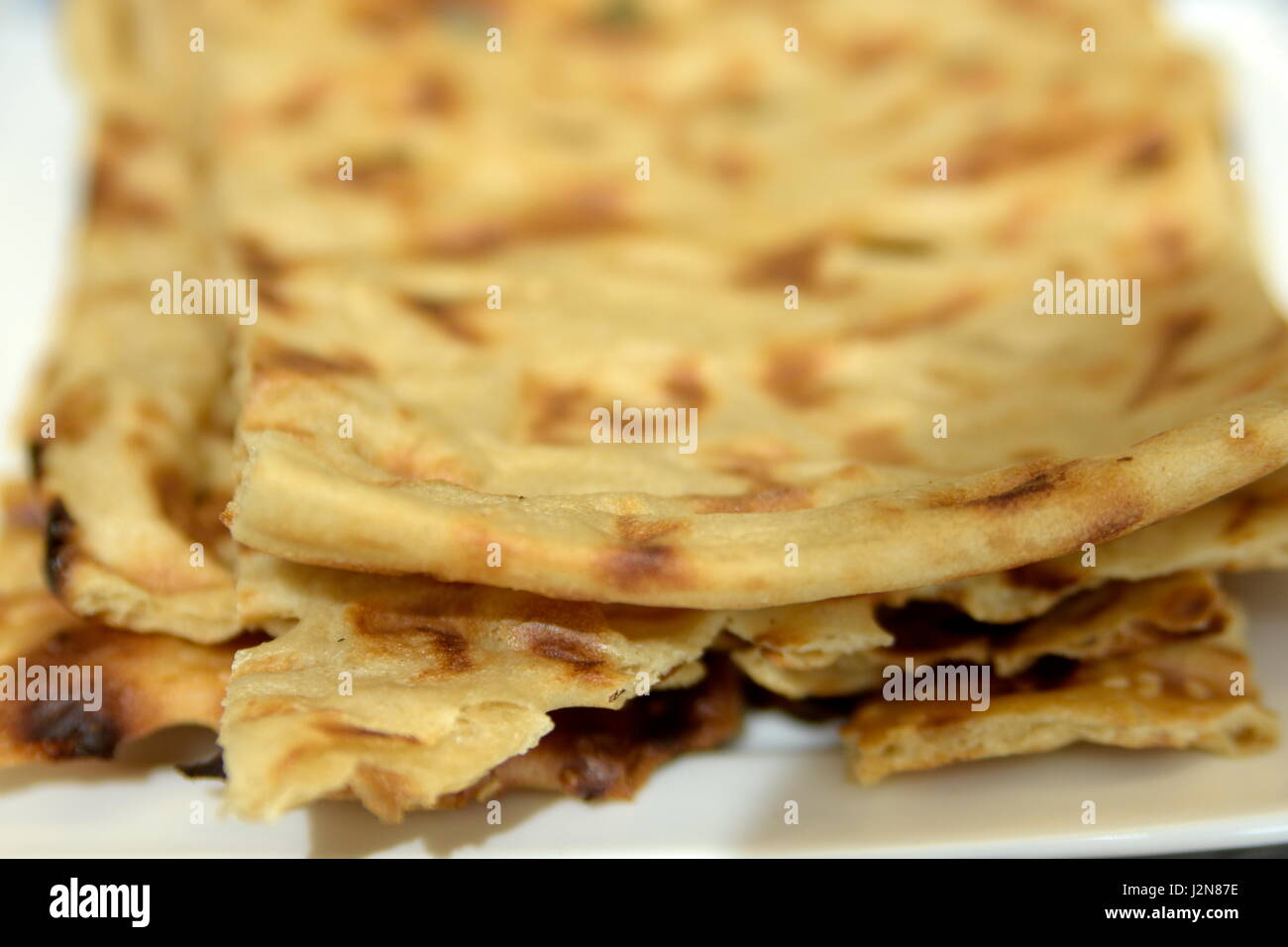 Iranian breakfast at the office with Sangak bread and cheese Stock ...